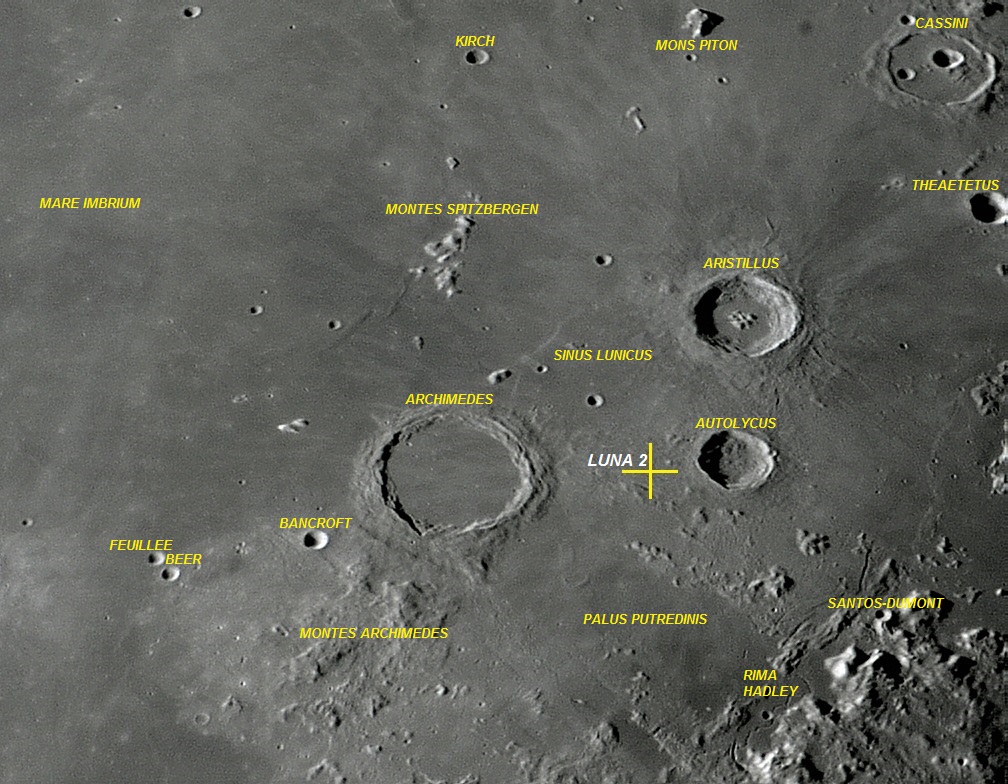 Sinus LUNICUS e a sonda lunar robótica soviética LUNA 2. | Vaz ...