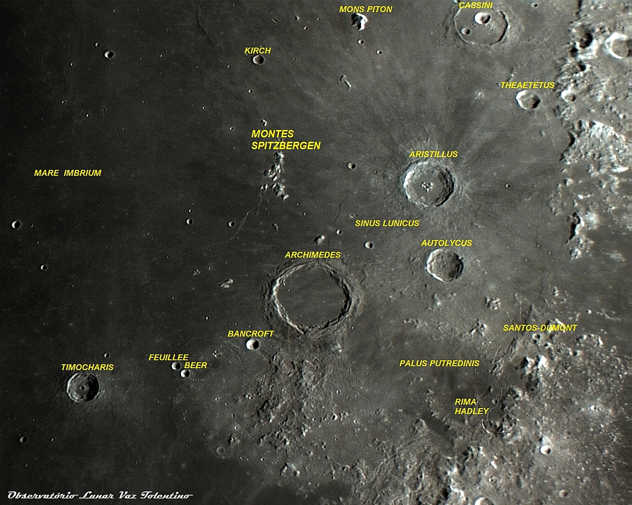 Crateras ARCHIMEDES, ARISTILLUS & AUTOLYCUS. | Vaz Tolentino ...