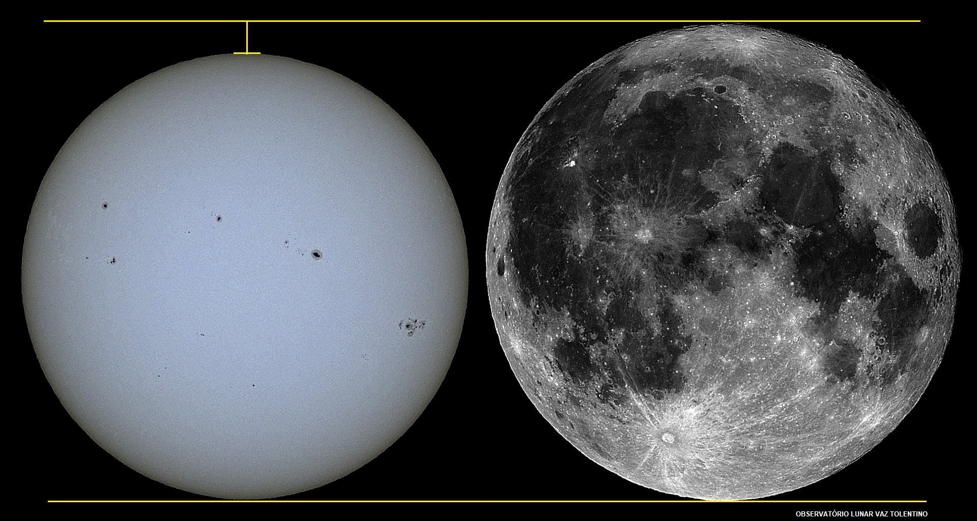Lua e Sol em 01 de agosto de 2023. | Vaz Tolentino Observatório Lunar