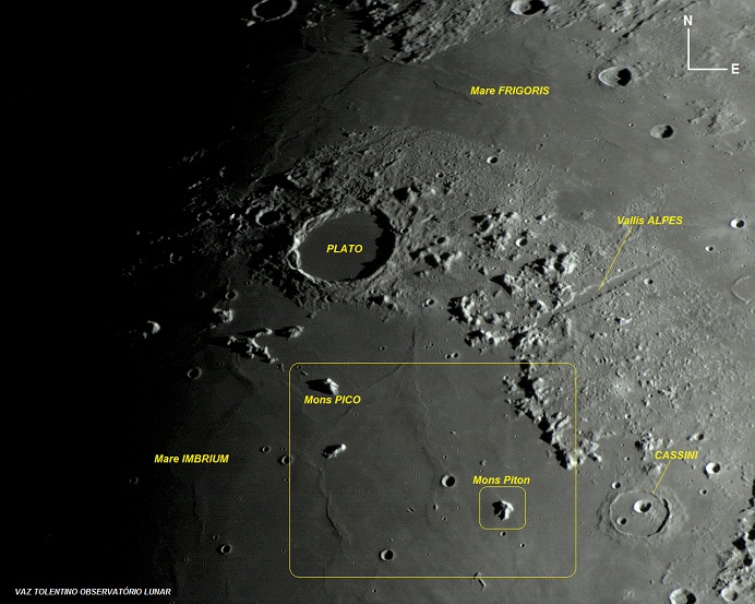 Mons PICO & Mons PITON. | Vaz Tolentino Observatório Lunar